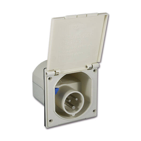 Fixed recessed plug 230 V - creamy white